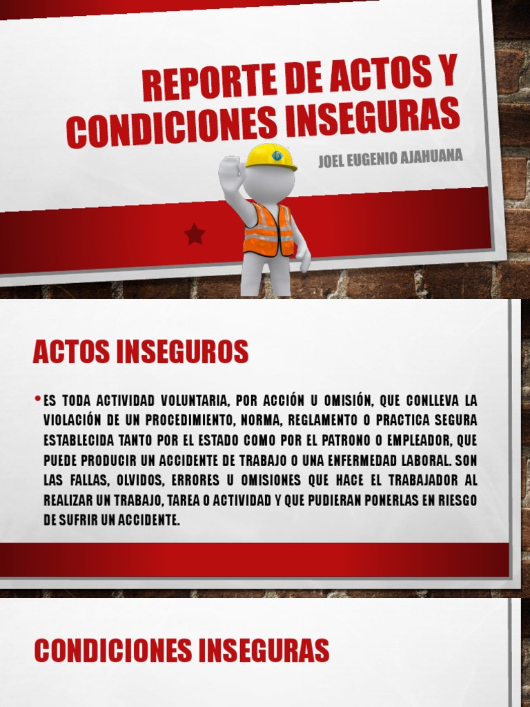 Reporte de Actos y Condiciones Inseguras | Descargar gratis PDF | Labor ...