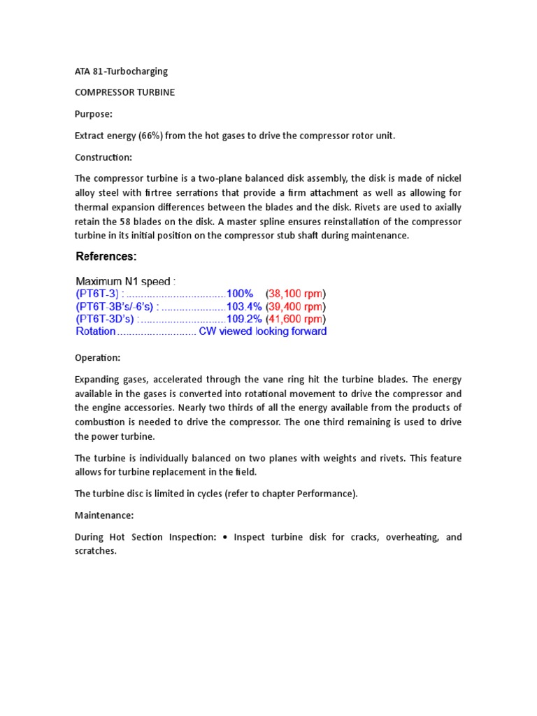 Ata-81 PT6T | PDF | Turbine | Gas Compressor
