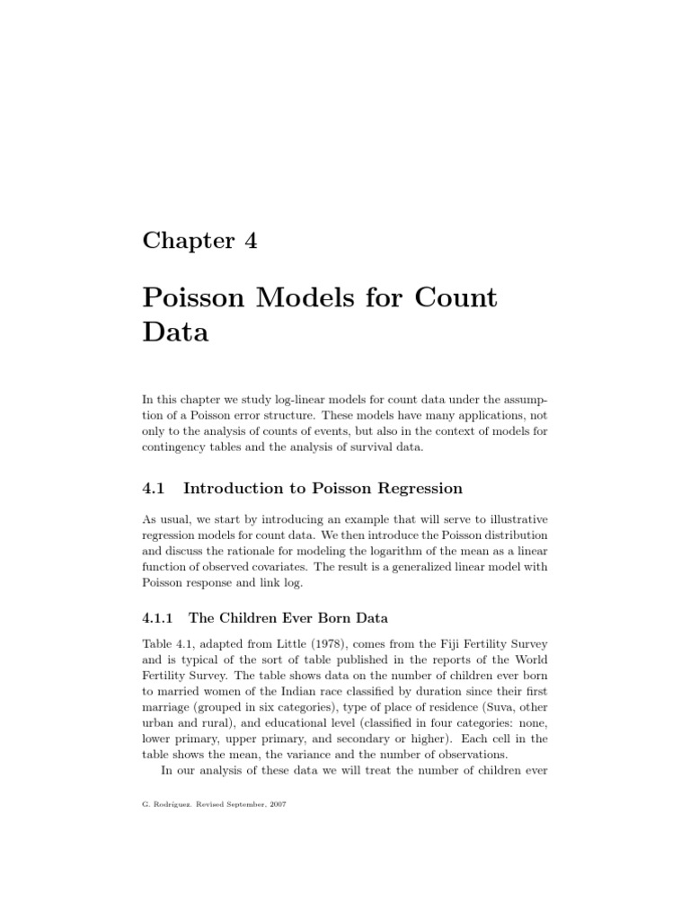 Poisson Regression Models PDF | PDF | Logistic Regression | Poisson ... Poisson Regression Models PDF | PDF | Logistic Regression | Poisson ...