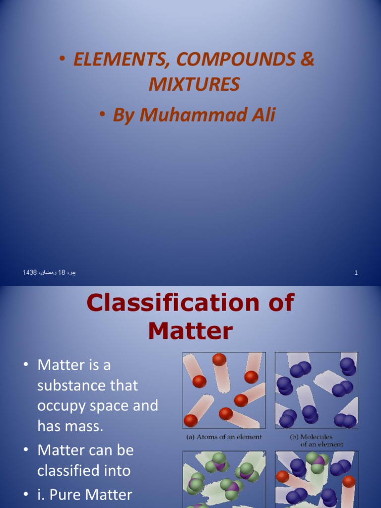 Elements Compounds and Mixtures | PDF | Chemical Compounds | Chemical ...