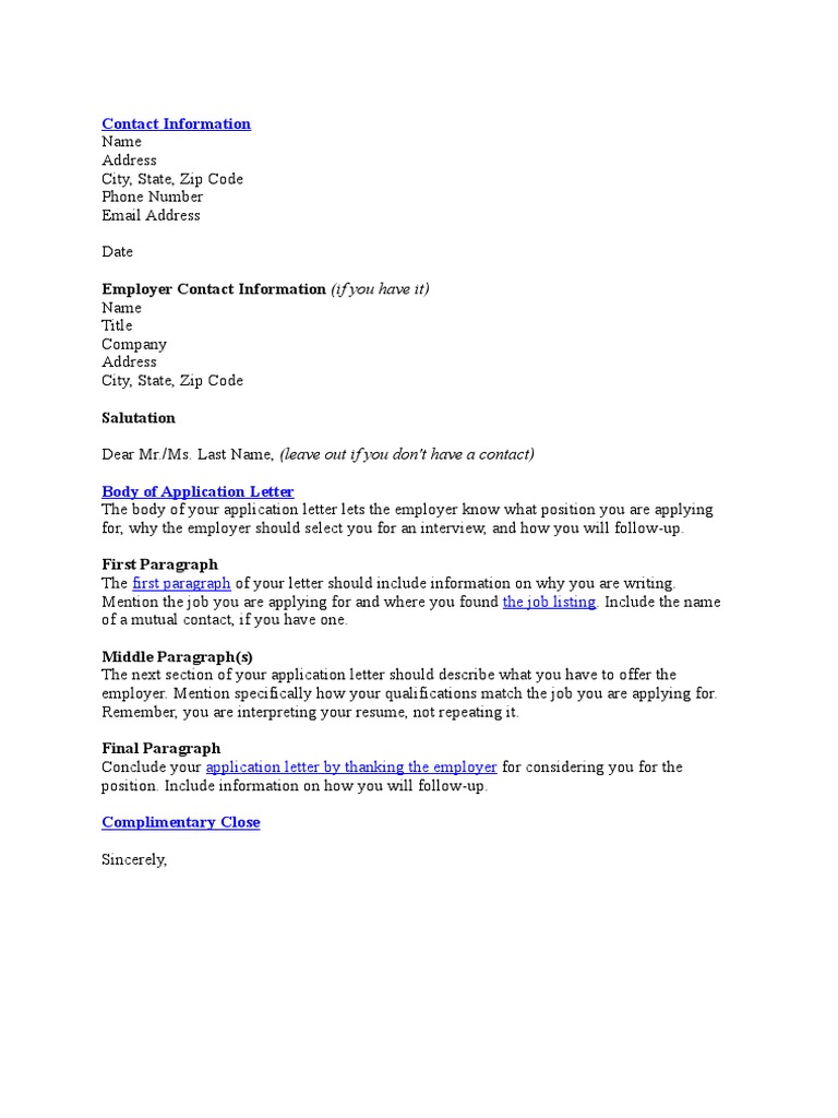 Application letter pdf store