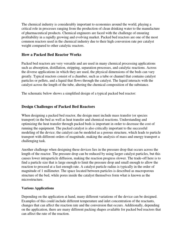 PBR | PDF | Chemical Reactor | Catalysis