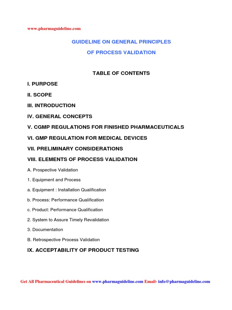 Process Validation Guidelines Overview | PDF | Verification And ...