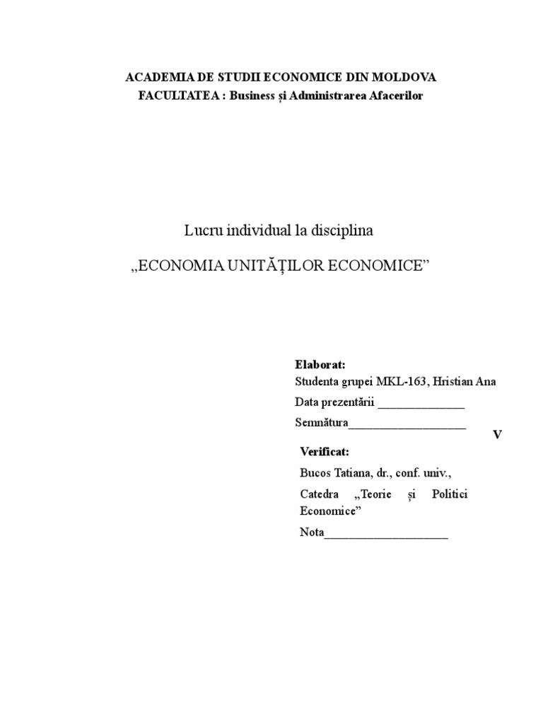 Foia de Titlu+cuprins - Lucru Individual | PDF