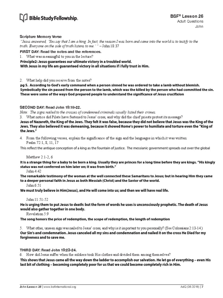 BSF Lesson 26 | PDF | John The Baptist | Christianity