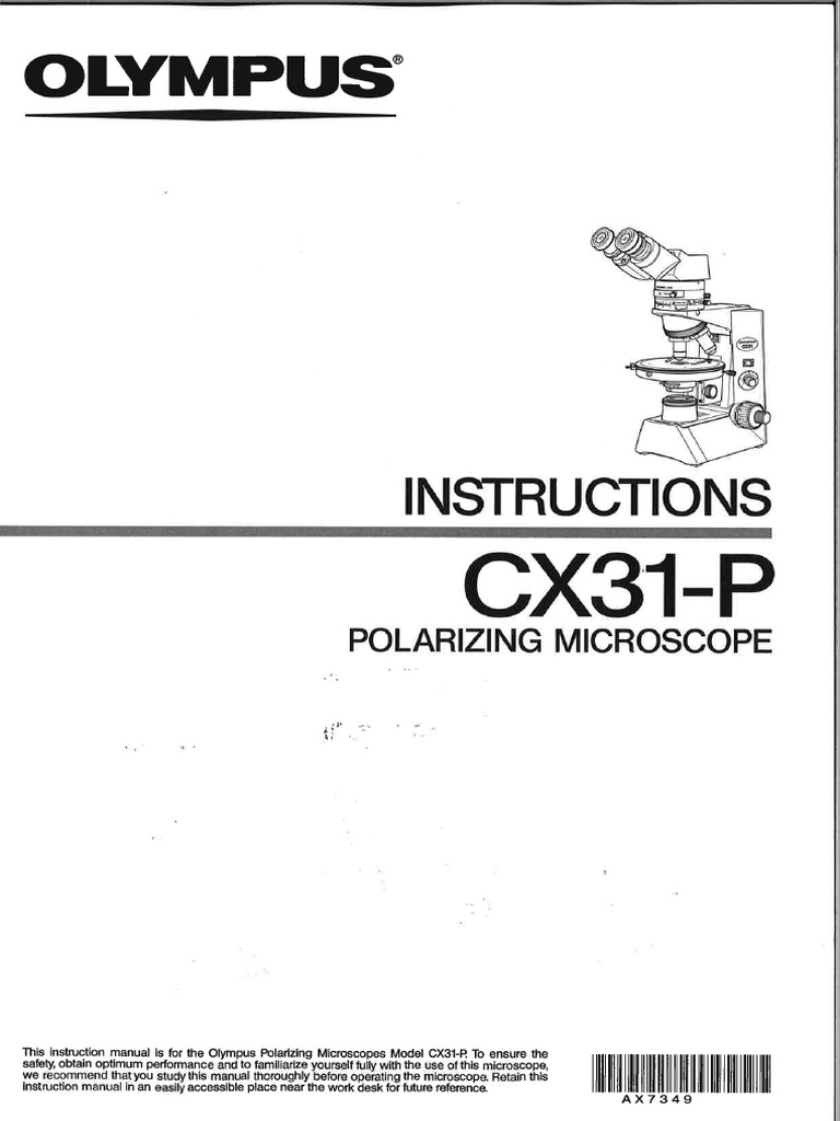 Olympus CX31-P (Microscope) User Manual PDF | PDF