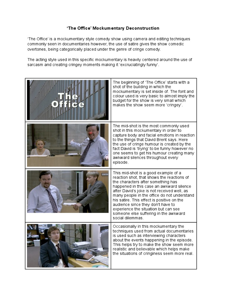 The Office' Mockumentary Deconstruction | PDF | Satire | Humour