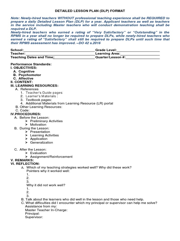 Epp Detailed Lesson Plan Format | PDF