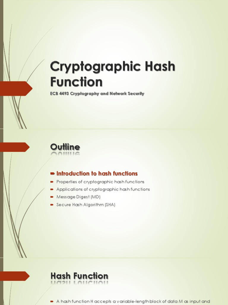 Cryptographic Hash Function PDF | PDF | Key (Cryptography) | Public Key Cryptography