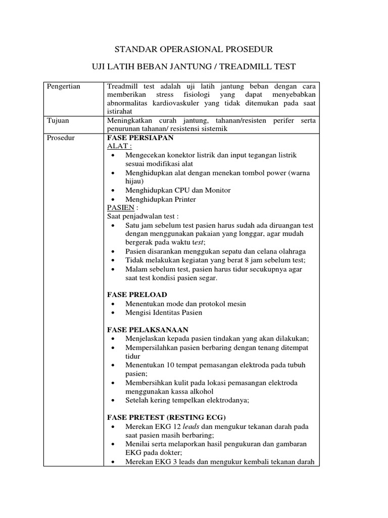 Sop Treadmill | PDF | Sains & Matematika