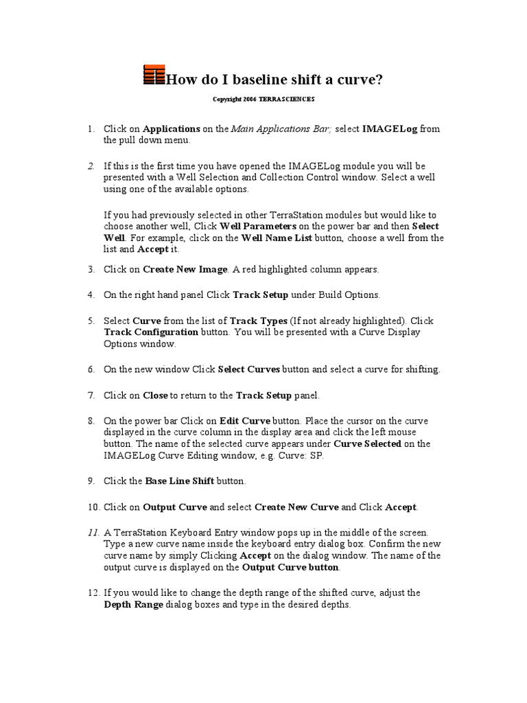 How Do I Baseline Shift A Curve?: 2. If This Is The First Time You Have ...