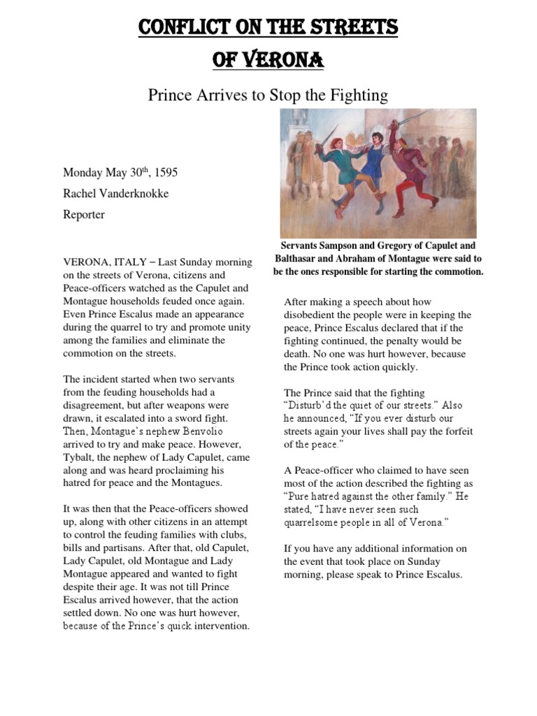 Romeo and Juliet News Report Good | PDF | History