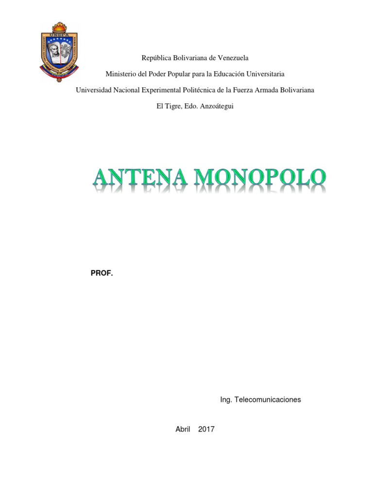 Antena Monopolo Vertical | PDF | Antena (Radio) | Radiación ...