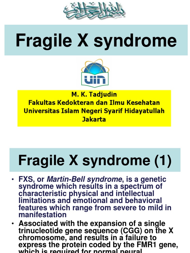 Fragile X syndrome.ppt | Genetics | Earth & Life Sciences