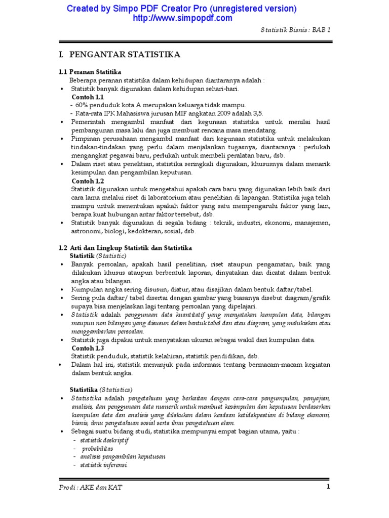 Statistik-Materi 1 PDF | PDF