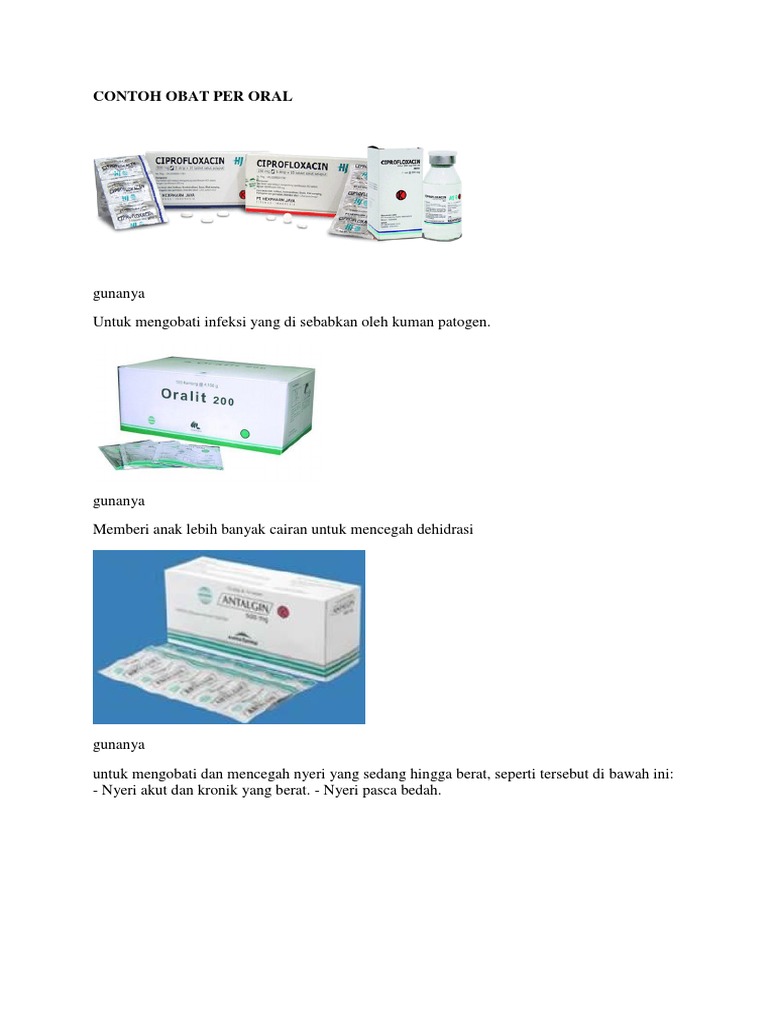 Contoh Obat Per Oral | PDF