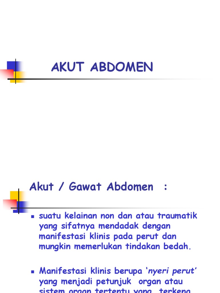 Akut Abdomen | PDF