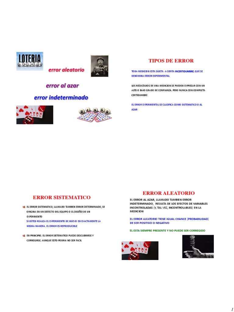 Errores experimentales y propagación del error aleatorio | PDF ...