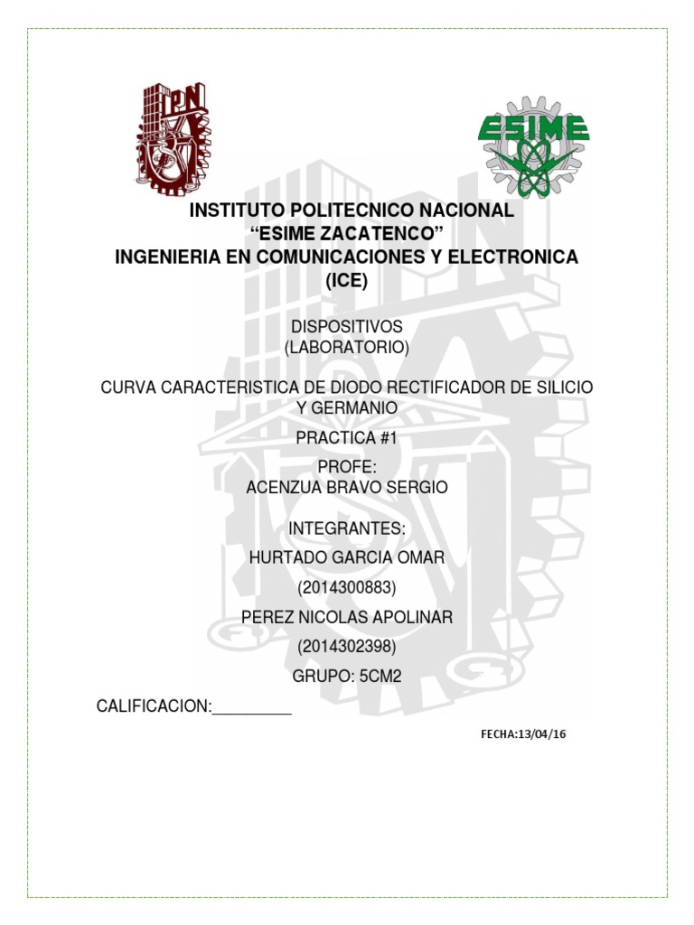 Practica 1 | PDF | Diodo | Rectificador