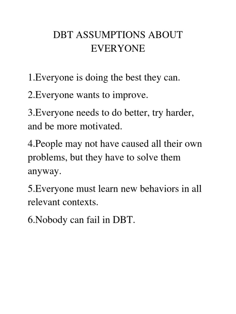 DBT Assumptions Handout | PDF