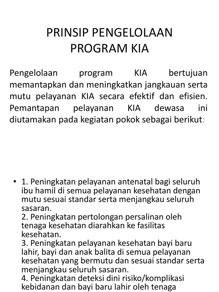 Prinsip Pengelolaan Program Kia | PDF