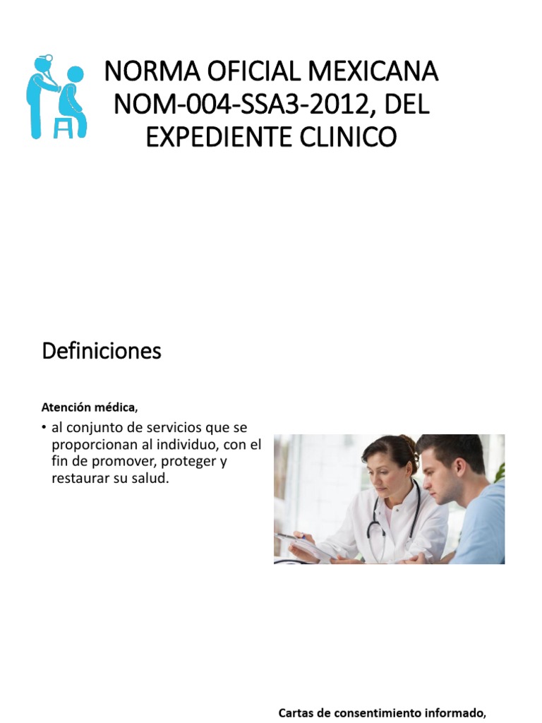 Expediente Clínico: Normativa NOM-004-SSA3-2012 | PDF | Cirugía | Diagnostico medico