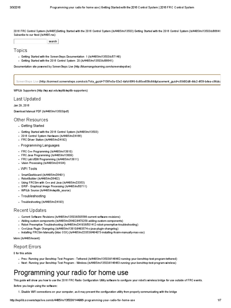 FRC Programming Your Radio For Home Use | PDF | Ip Address | Command ...