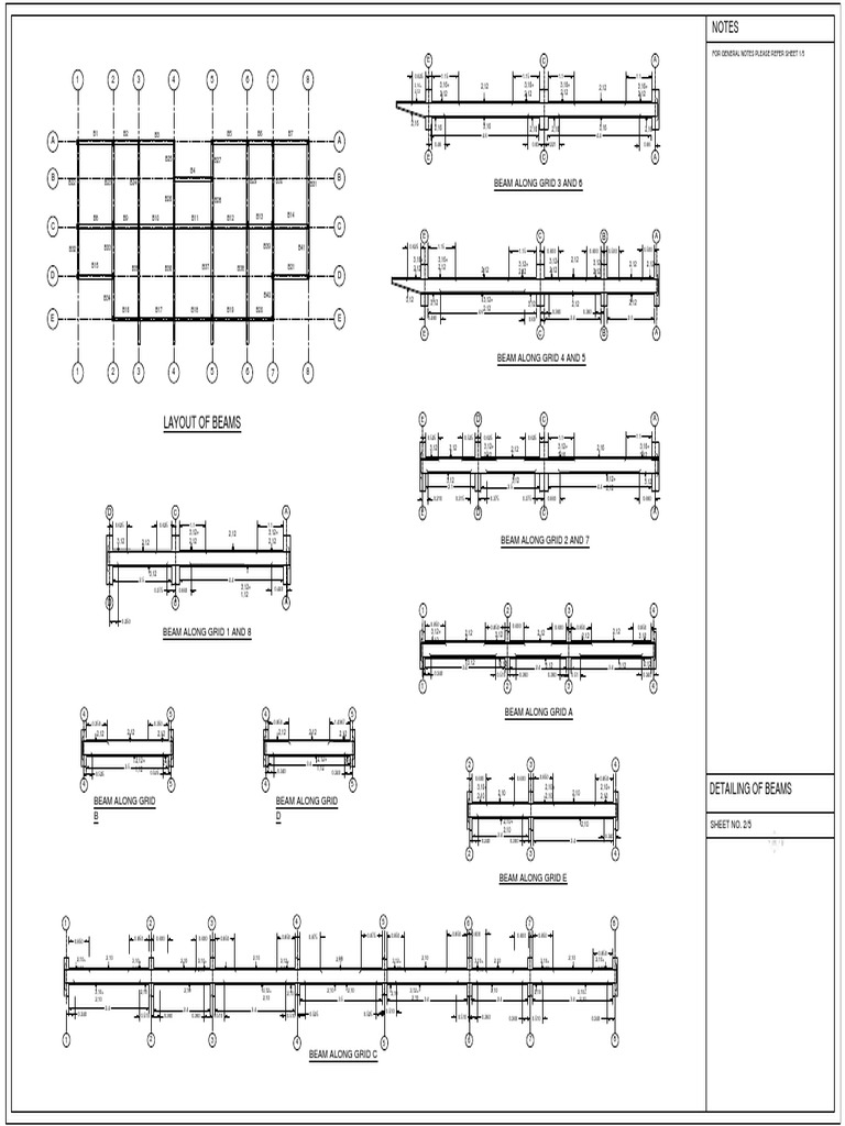 Layout of Beams: Beam Along Grid 3 and 6 | PDF