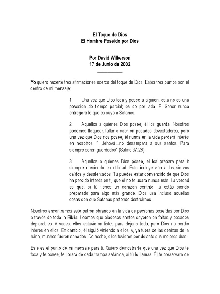 El toque de Dios | PDF | Moisés | San Pedro