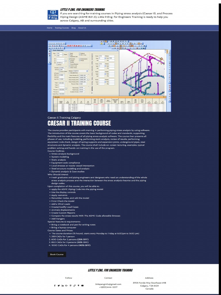 Caesar II Training Course | PDF | Stress–Strain Analysis | Computer Aided Design