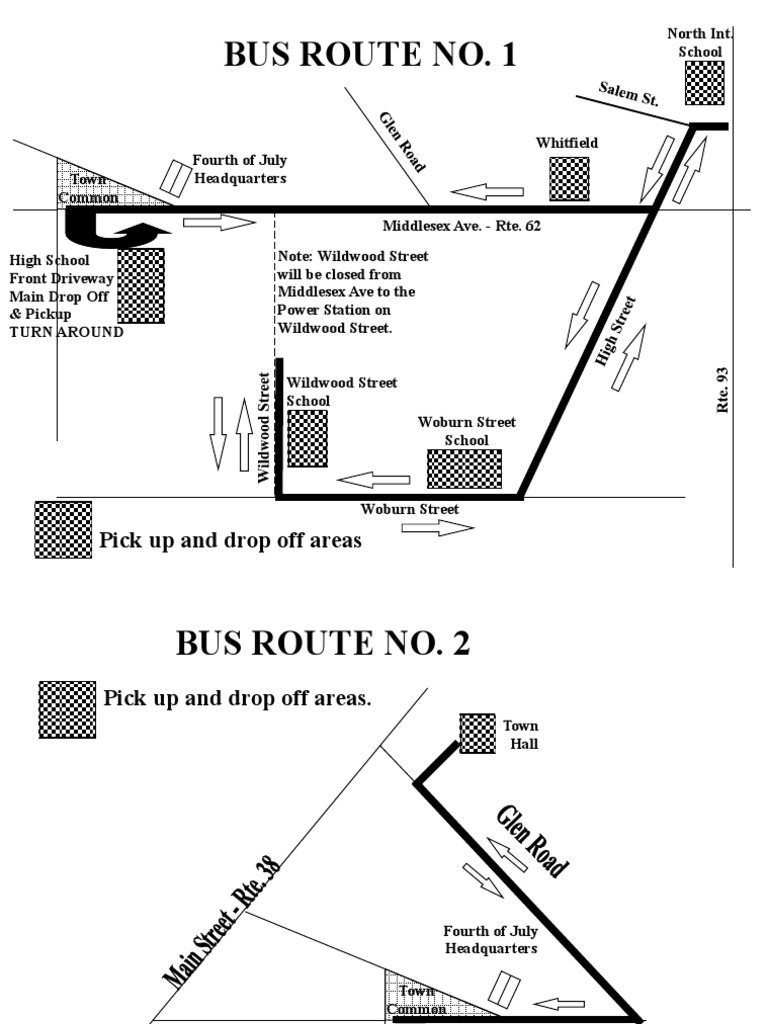 Bus Route No. 1: Pick Up and Drop Off Areas | PDF | Transport | Business