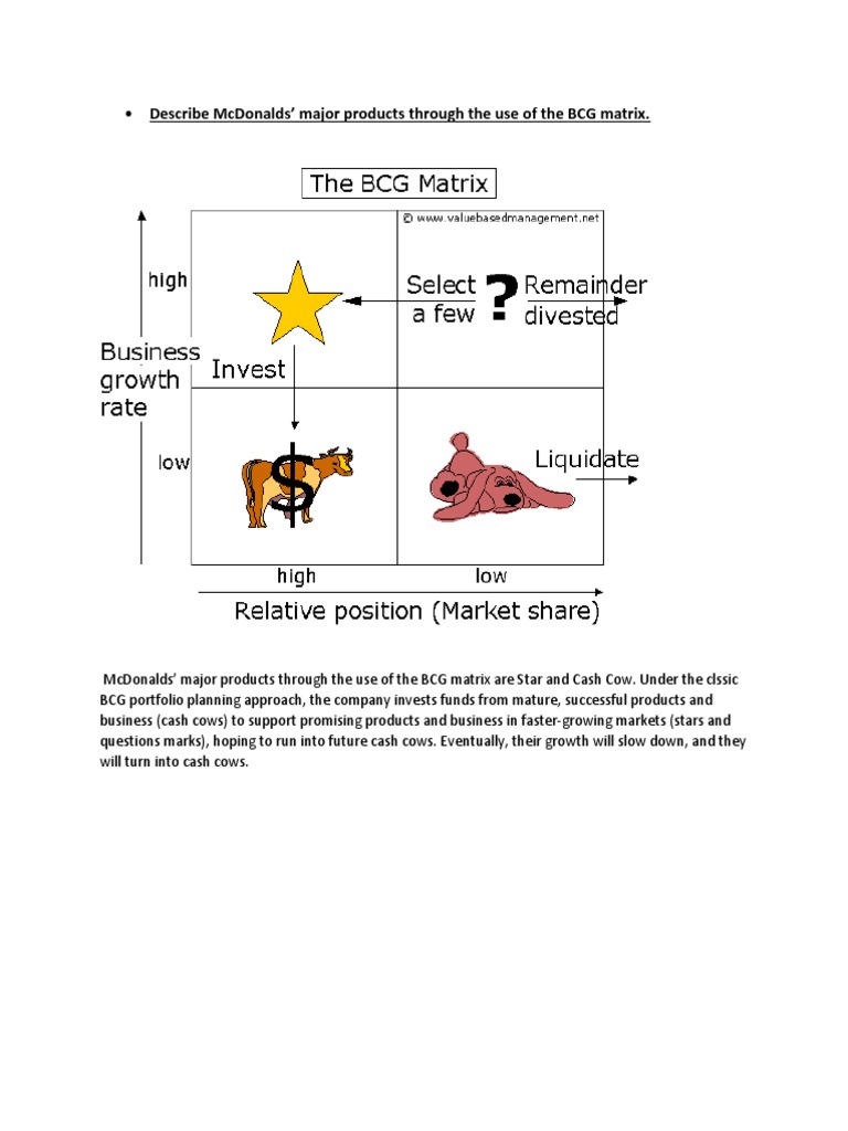McDonald's Product Analysis via BCG Matrix | PDF | Starbucks | Mc Donald's