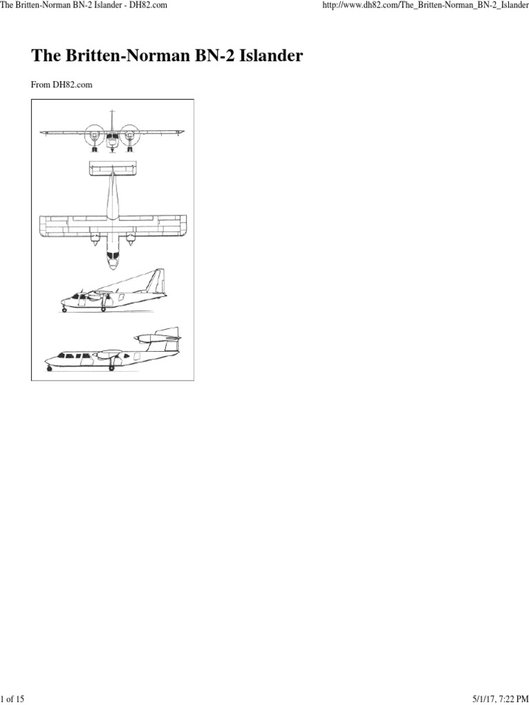 The Britten-Norman BN-2 Islander - DH82 | PDF | Aircraft | Aviation
