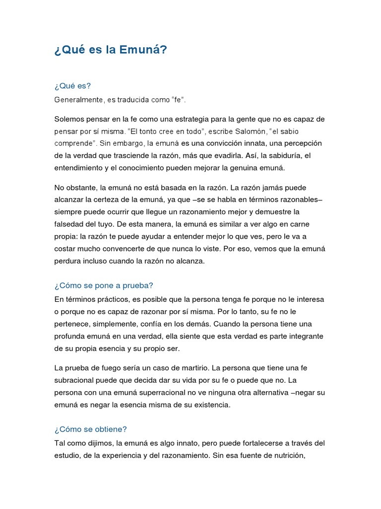 ¿Qué es la Emuná? Definición y Significado | PDF | Abrahán | Tetragrammaton