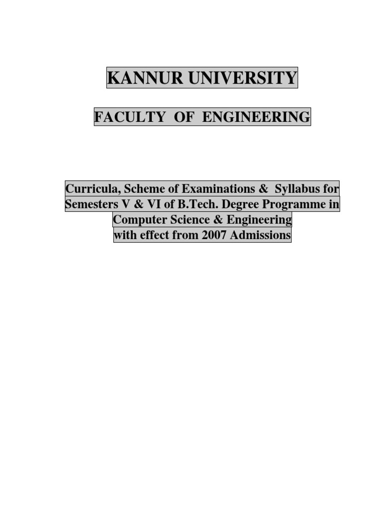 Kannur University S5 & S6 SYLLABUS | PDF | Relational Model | Parsing