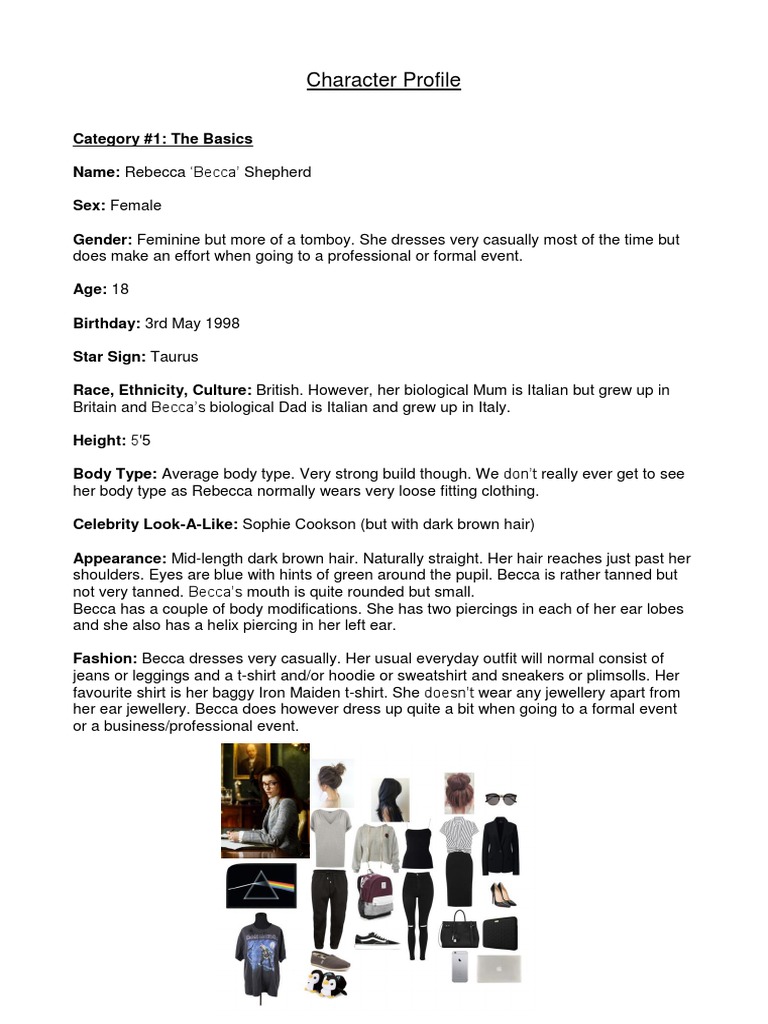 Becca Character Profile - Version 1 - Word | PDF | Clothing | Extraversion And Introversion