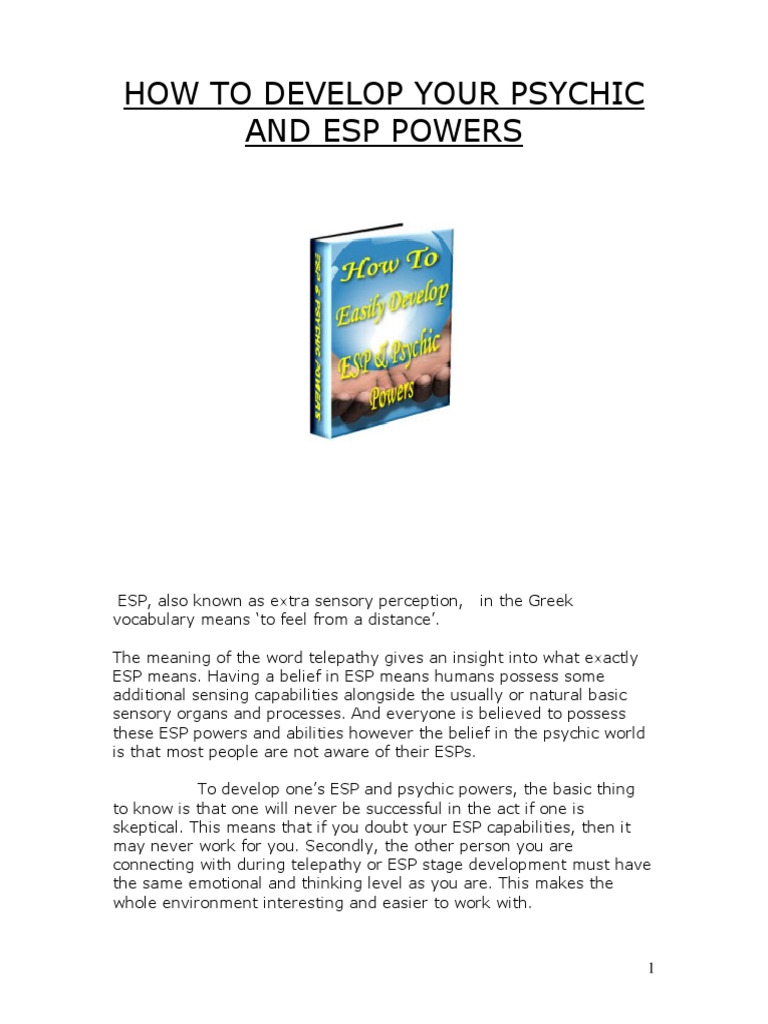 Psychic and Esp Powers PDF | PDF | Parapsychology | Psychic