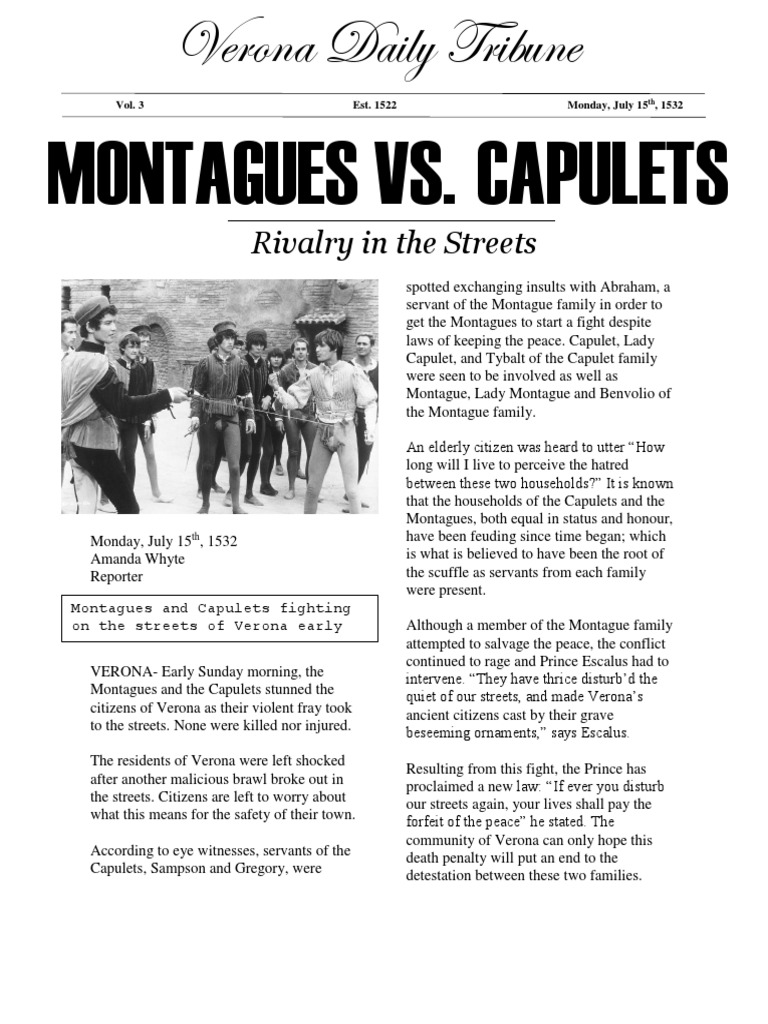 Montagues and Capulets Clash Again | PDF | Characters In Romeo And ...