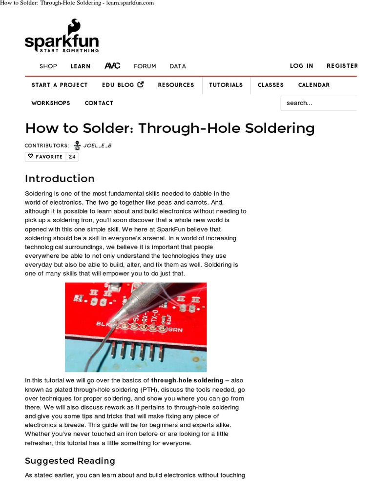 Through-Hole Soldering - Learn - Sparkfun PDF | PDF | Soldering | Solder
