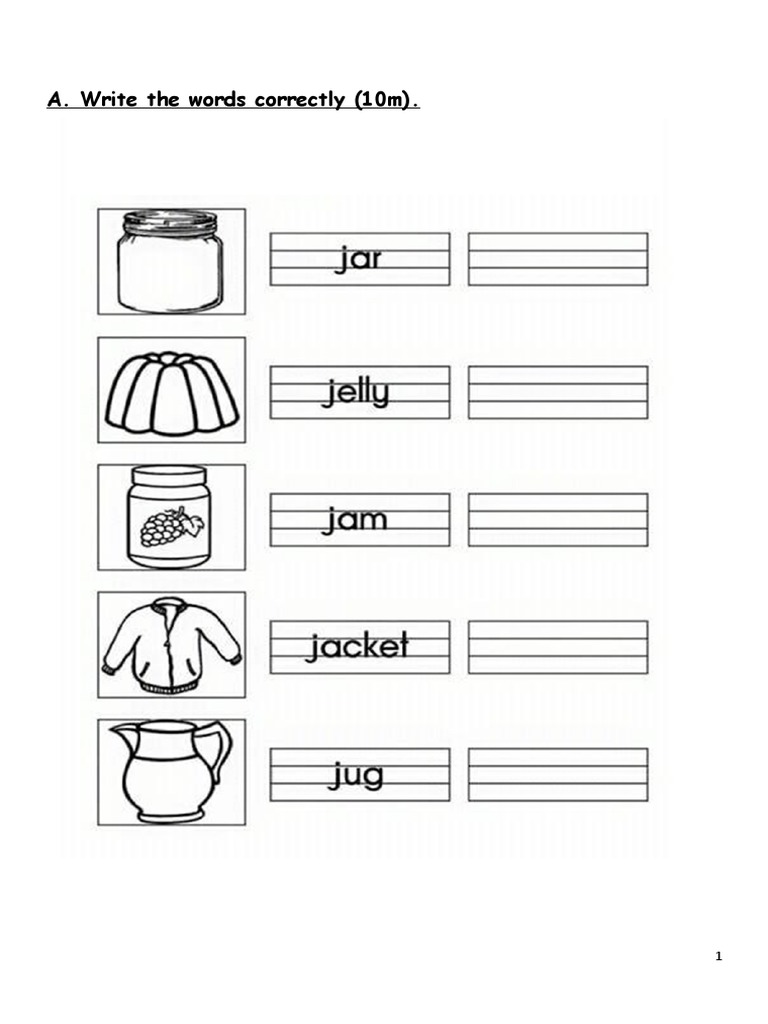 A. Write The Words Correctly (10m) | PDF
