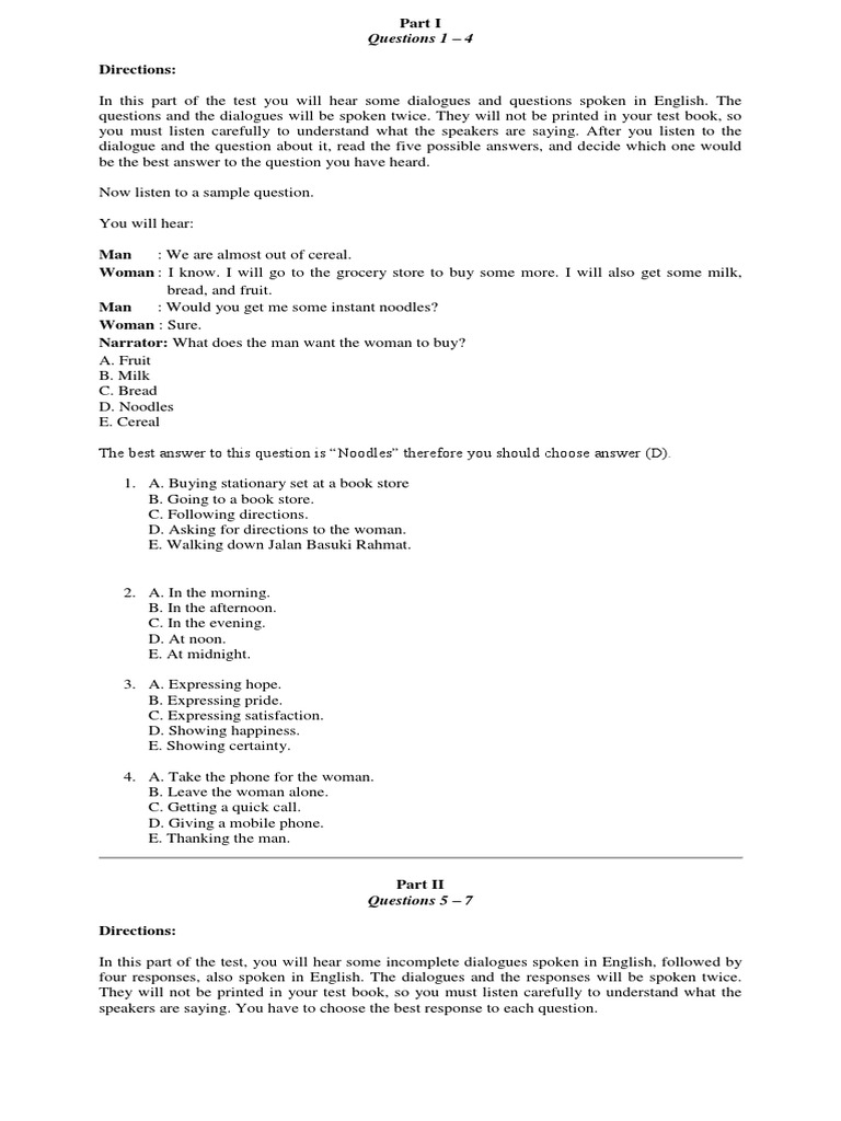 Listening Section New | PDF