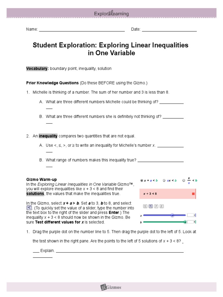 Linear Inequalities One Variable | PDF | Inequality (Mathematics ...