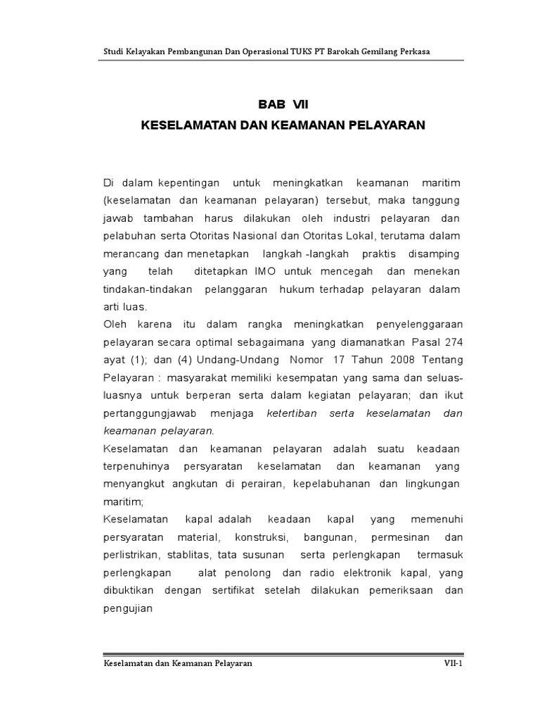 Bab 7 Keselamatan Dan Keamanan Pelayaran TUKS | PDF