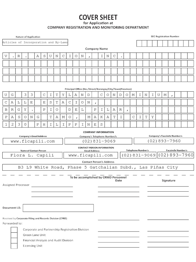 Cover Sheet For Application 08-07-14 | PDF