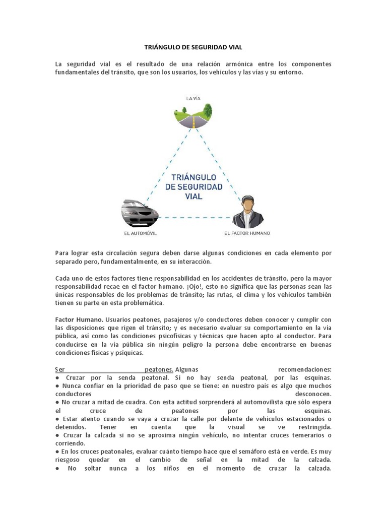 Triángulo de Seguridad Vial | PDF | Seguridad vial | Peatonal