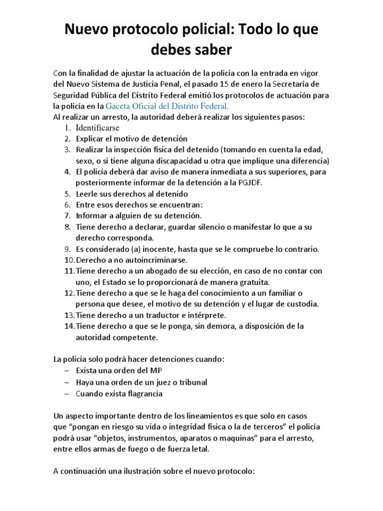 Protocolo Policial | PDF | Policía | Instituciones sociales