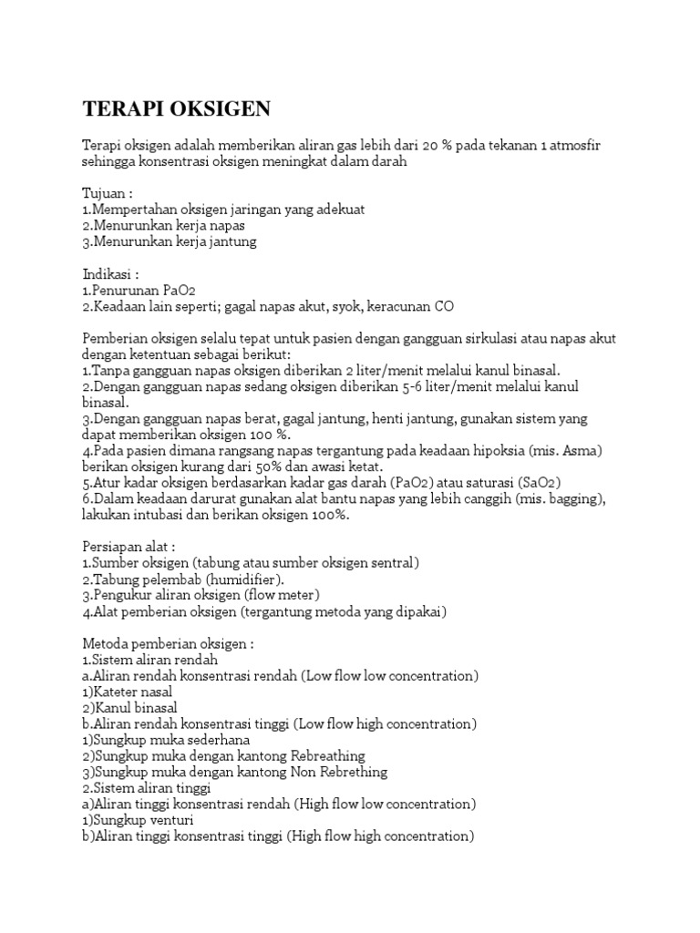 Terapi Oksigen | PDF