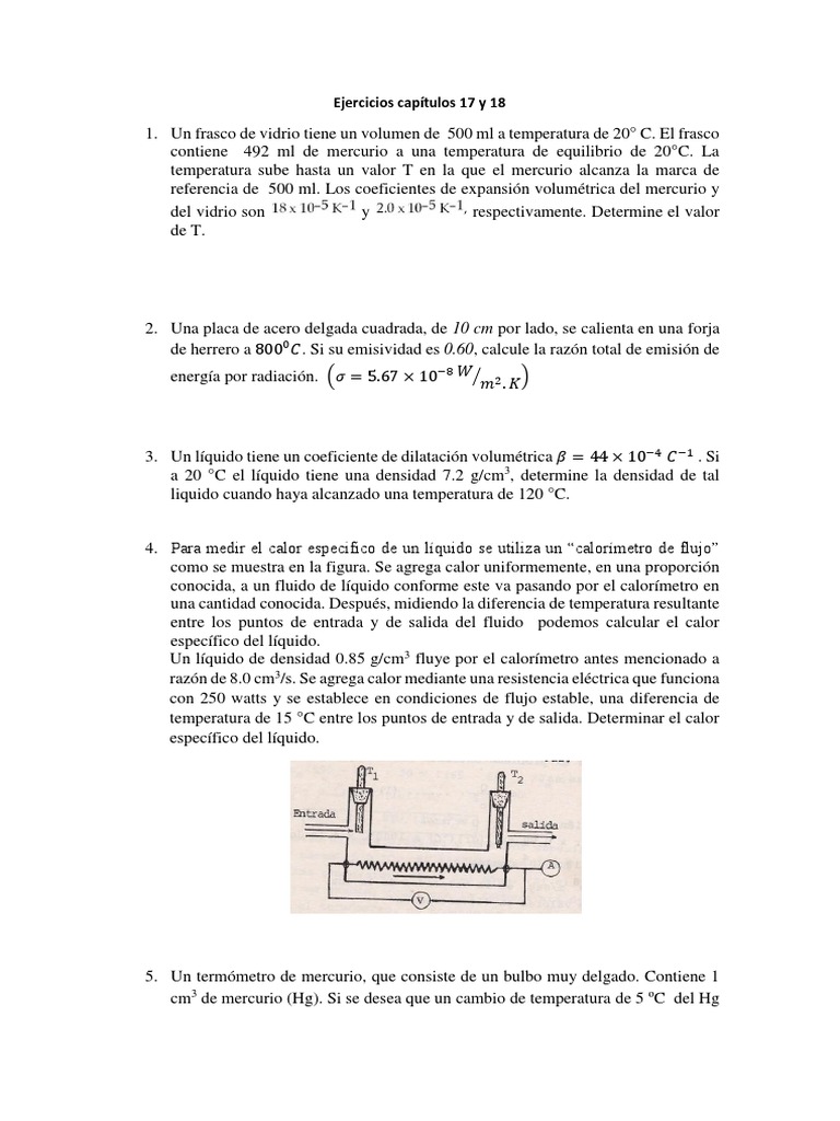 3 Tarea Cap 17 y 18 | PDF | Calor | Gases