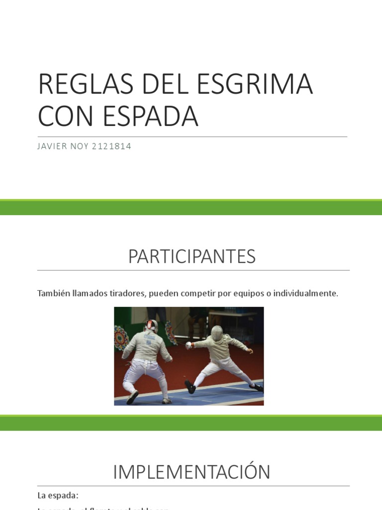 Reglas Del Esgrima Con Espada | Esgrima | Ocio