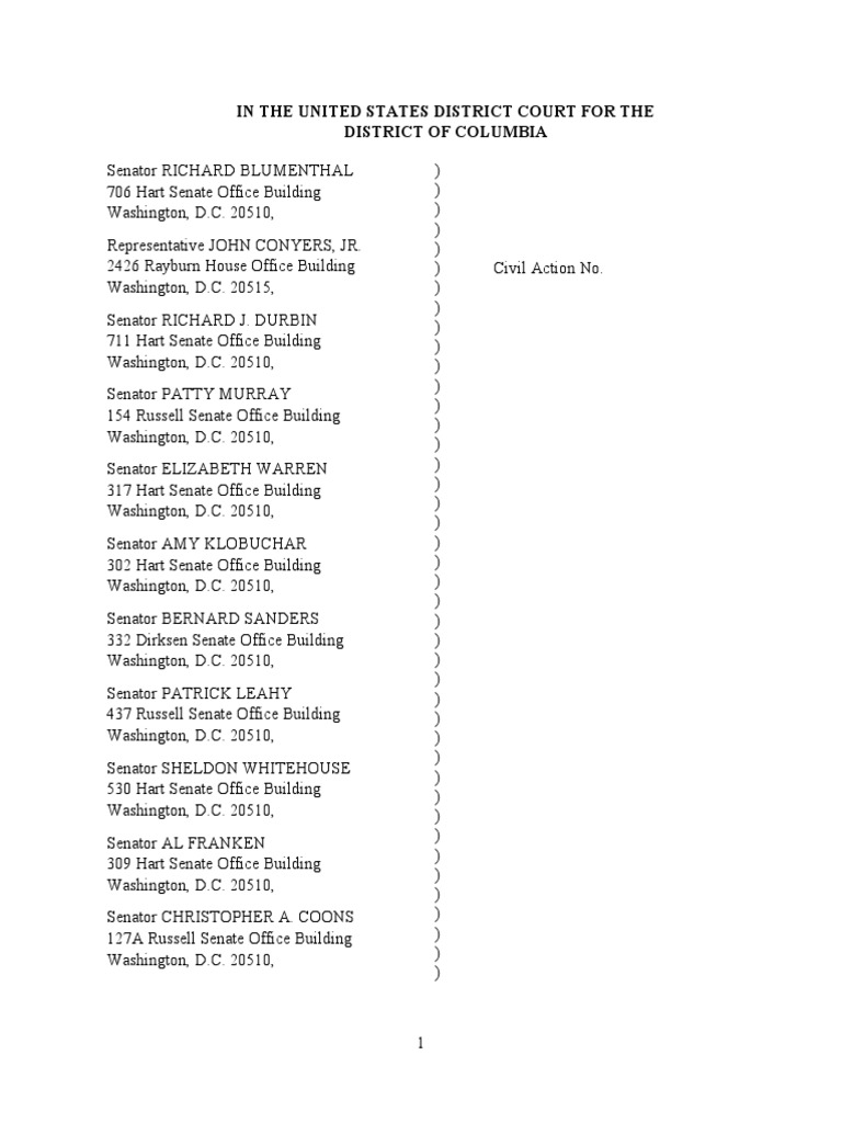 Congress Emoluments Clause Suit | PDF | United States Congress ...